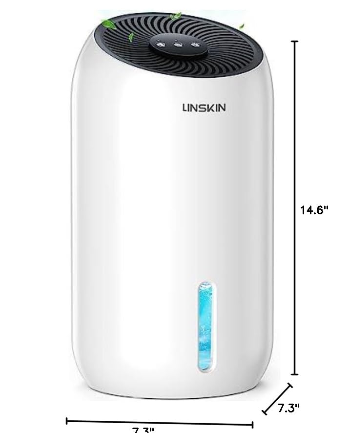 Mylinskin 720 Sq. Ft Dehumidifier for Home and Bedroom, 57oz(1700ml) Quiet Dehumidifiers with Drain Hose, 2 Working Modes, Auto Shut Off, Low dB - Small Dehumidifier for Bathroom, Basement, Closet, RV