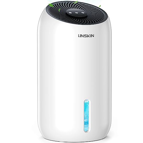 Mylinskin 720 Sq. Ft Dehumidifier for Home and Bedroom, 57oz(1700ml) Quiet Dehumidifiers with Drain Hose, 2 Working Modes, Auto Shut Off, Low dB - Small Dehumidifier for Bathroom, Basement, Closet, RV