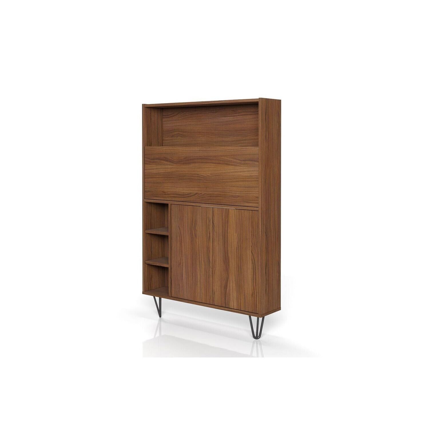 HomeStock Artisanal Artistry 611031 Slim Secretary Desk, Walnut
