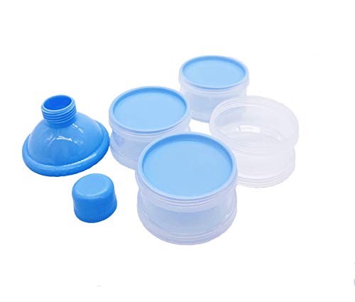 Non-Spill Milk Powder Dispenser/Storage Container, Blue (2pcs)- 5 Compartments