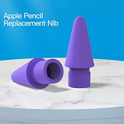 AWINNER Compatible with Apple Pencil Tip and Apple Pencil (2nd Generation) Tips,Replacement Color iPencil Nibs 6 Pack (Red/Yellow/Purple/Pink/Cyan/Grey)