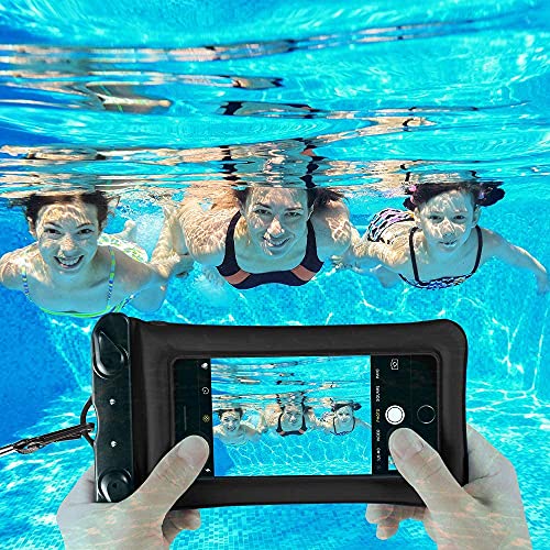 Syking Floating Waterproof Pouch Cellphone Dry Bag Case for Samsung Galaxy Note 20 Ultra S22 Plus S21 S10e S9 Note 10+ A03S A02S A13 A32 A42 A52 A02 A11 A21 A51 A71 5G iPhone 13 12 Pro Max 11 XR-Black