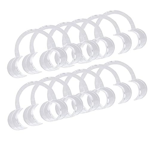 10 Pieces (Size M) C-Shape Cheek Retractor, Disposable Mouth Opener for Dental Teeth Whitening Mouth Guard or Speak Out Game (M, White)