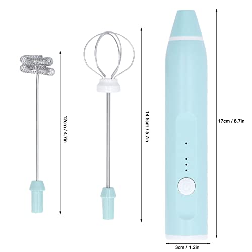 Handheld Foam Maker Powerful Milk Frother Automatic Cream Blender with 2 Eggbeater Heads Cordless Electric Milk Frothers for Coffee Cappuccino Latte Matcha Hot Chocolate (3#)