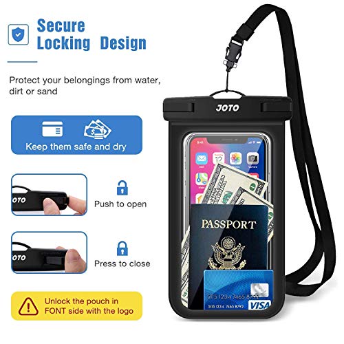 JOTO [2 Pack Universal Waterproof Pouch Cellphone Dry Bag Case Bundle with ProCase [2 Pack] Universal Waterproof Case for Phones up to 7"