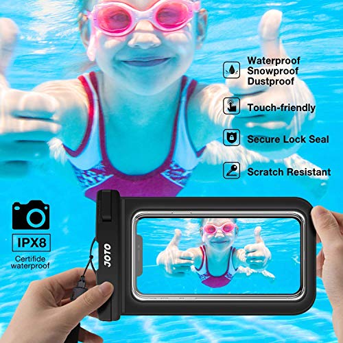 JOTO [2 Pack Universal Waterproof Pouch Cellphone Dry Bag Case Bundle with ProCase [2 Pack] Universal Waterproof Case for Phones up to 7"