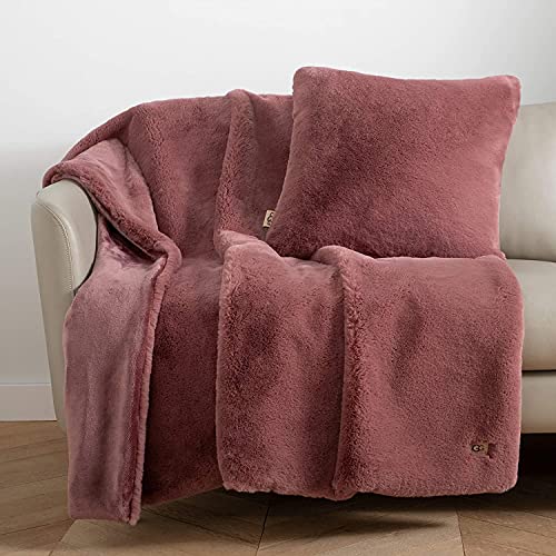 UGG – Euphoria Decorative Throw Pillow– Square Accent Pillow – Soft, Cozy, Comfortable Home Décor – 20” x 20” - Mulberry