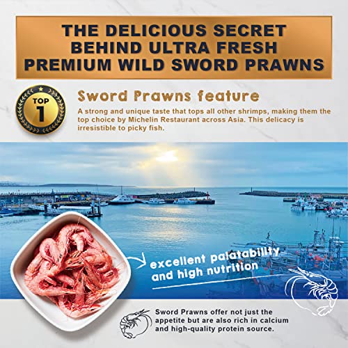 Ultra Fresh Monster Fish Food, Wild Sword Prawns, Floating Sticks for Oscars, Large Cichlids and Tropical Fish, Carnivorous Jumbo Stick 13.58 oz