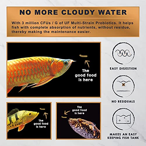 Ultra Fresh Monster Fish Food, Wild Sword Prawns, Floating Sticks for Oscars, Large Cichlids and Tropical Fish, Carnivorous Jumbo Stick 13.58 oz