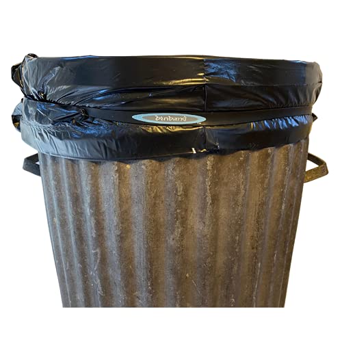 Binband β rubber bands for holding rubbish bin liners in place, re-usable elastic bands for trash cans, 8β (20cm) flat length, quality, pack of 2 black elastic loops