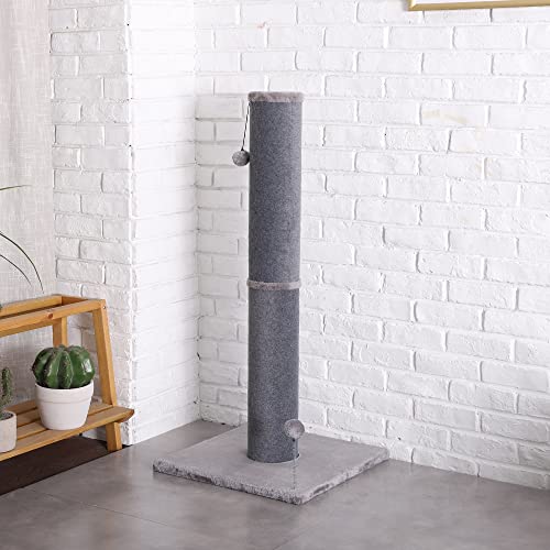 Cat Craft Bobcat Cat Plush Scratching Post with Integrated Cat Toy, Gray, Large (42")