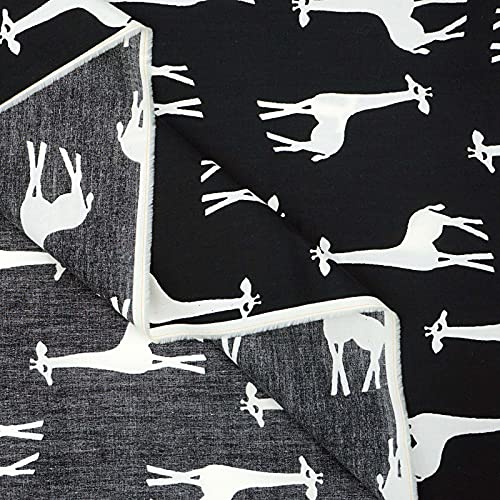 Master FAB Cotton Fabric by The Yard for Sewing DIY Crafting Fashion Design (Giraffe Print on Black)