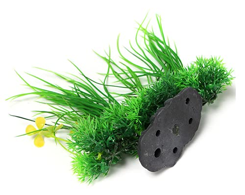 Bubblefin Fish Tank Aquarium Aquascape Artificial Plastic Plant (Fescue Similar, 7"×3"×6" H)
