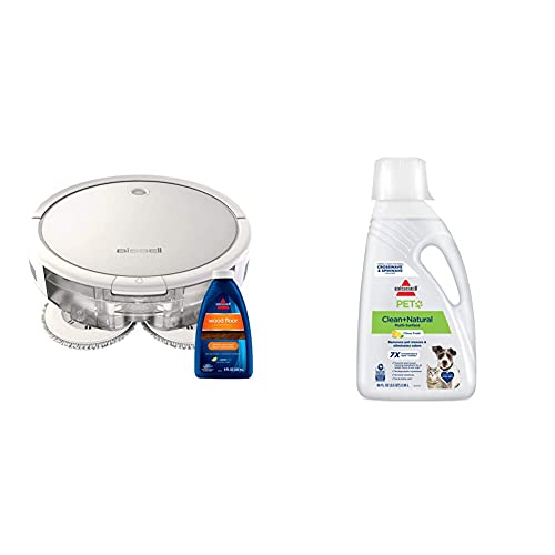 Bissell SpinWave Hard Floor Expert Pet Robot, 2-in-1 Wet Mop and Dry Robot Vacuum, WiFi Connected with Structured Navigation PET Natural Cleaning Formula