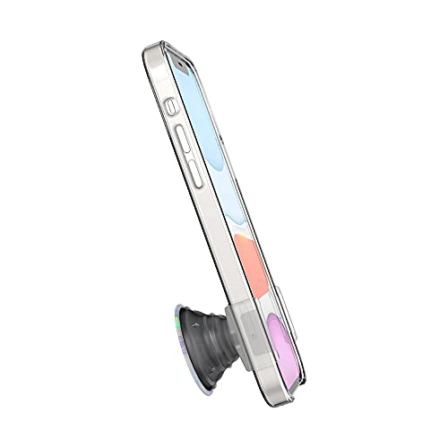 PopSockets: Phone Grip Slide for Phones and Cases, Sliding Phone Grip with Expanding Kickstand, Square Edges - White Opalescent