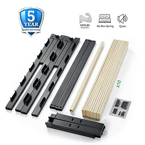 King Bed Frame 16 Inch, NOAH MEGATRON Heavy Duty Bed Frame with Wooden Slats, 16 Inch Mattress Foundation/ No Box Spring Needed (King)