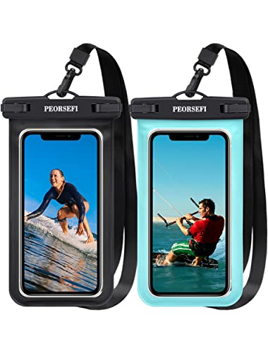 Universal Waterproof Phone Pouch - Waterproof Case for iPhone 14 13 12 11 Pro Max XS Plus Samsung Galaxy Cellphone Up to 7.0"， IPX8 Waterproof Cellphone Dry Bag Beach Vacation Essentials-2 Pack