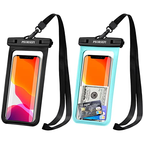 Universal Waterproof Phone Pouch - Waterproof Case for iPhone 14 13 12 11 Pro Max XS Plus Samsung Galaxy Cellphone Up to 7.0", IPX8 Waterproof Cellphone Dry Bag Beach Vacation Essentials-2 Pack