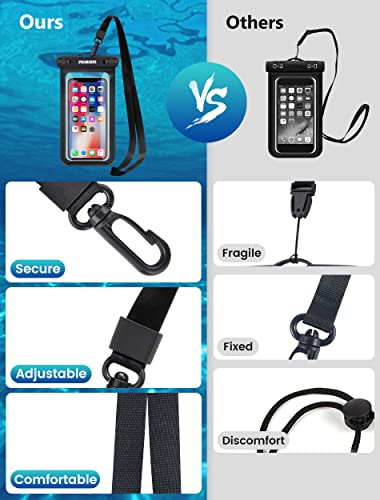 Universal Waterproof Phone Pouch - Waterproof Case for iPhone 14 13 12 11 Pro Max XS Plus Samsung Galaxy Cellphone Up to 7.0", IPX8 Waterproof Cellphone Dry Bag Beach Vacation Essentials-2 Pack