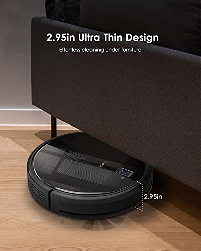 Thamtu G10 Robot Vacuum with 2700Pa Strong Suction, Super-Thin Robotic Vacuum Cleaner, Compatible with Alexa, Clean Schedule, Self-Charging, Ideal for Pet Hair, Hard Floor, Medium-Pile Carpet (Sliver)