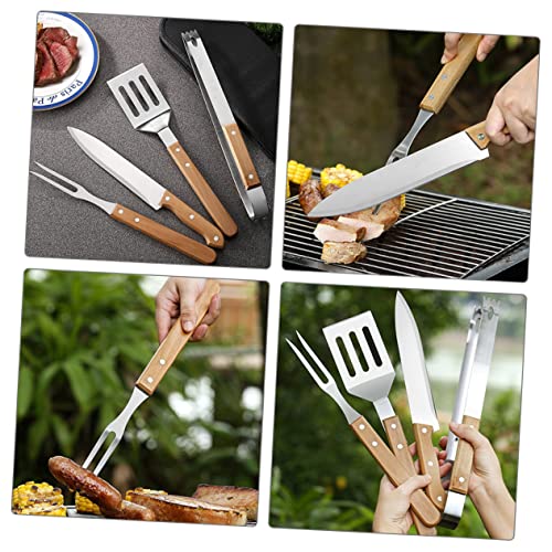 YARNOW 2 Sets Barbecue Knife and Fork Tools Knife Kit Outdoor Dinnerware Food Grill Travel Utensil Barbecue Kitchen Fork Grilling Accessories Kit Barbecue Tool Forks BBQ Tools BBQ Fork