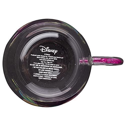 Silver Buffalo Disney Princess Ariel Little Mermaid Part of Your World Glitter Handle Glass Mug, 14 Ounces