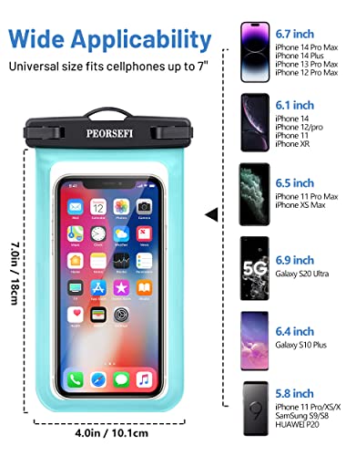 Universal Waterproof Phone Pouch - Waterproof Case for iPhone 14 13 12 11 Pro Max XS Plus Samsung Galaxy Cellphone Up to 7.0", IPX8 Waterproof Cellphone Dry Bag Beach Vacation Essentials-2 Pack