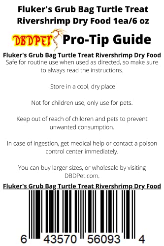 Fluker's Grub Bag Turtle Treat - River Shrimp 6oz - Includes Attached DBDPet Pro-Tip Guide