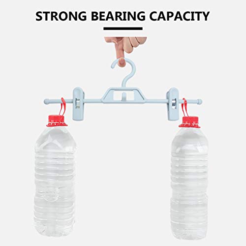 10Pcs Pants Storage Hanger Pants Hangers Plastic Skirt Hangers with Clips Space Saving Trouser Clips Hanger for Pants Skirts Clothes Slacks Clothes Drying Rack Blue Anti- Slip Hanger