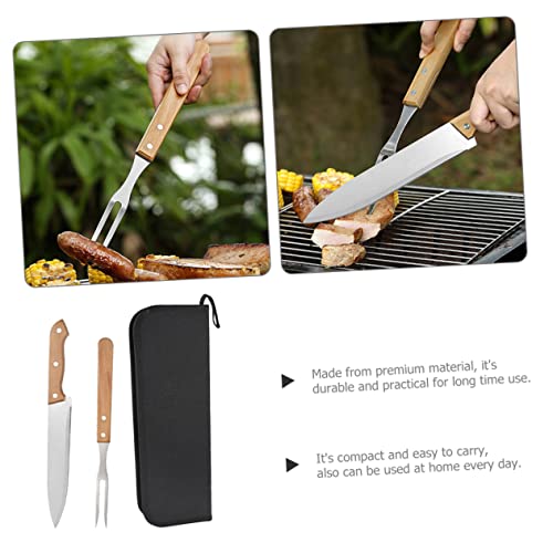 YARNOW 5 Sets Barbecue Knife and Fork Tools Backpack Set Grill Utensils Set Grill Utensil Kit Carving Knife for Meat Kitchen Roast Fork Knives for Slicing Meats Cutter BBQ Tools