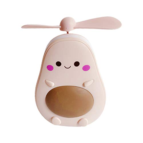 CUCUDAI Portable Avocado Shape Handheld Mini Air Cooler Fan with Fill Light Mirror USB Rechargeable Small Personal Cooling Tools for Home Office Outdoor Travel Summer Appliances-Green, as shown