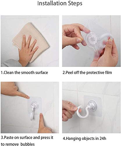 Akenhety Adhesive Wall Hook Heavy Duty Coat Hooks for Hanging Bag, Hat,Towel, Closet Clothes Hanger House Plant Hanger Kitchen Bathroom Bedroom Utility Hooks(6 Packs,White)