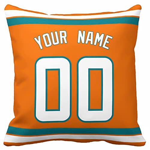 ANTKING Miami Throw Pillow Custom Any Name and Number for Men Youth Boy Gift 16" x 16", 18" x 18"