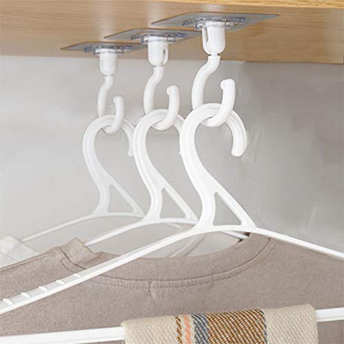 Akenhety Adhesive Wall Hook Heavy Duty Coat Hooks for Hanging Bag, Hat,Towel, Closet Clothes Hanger House Plant Hanger Kitchen Bathroom Bedroom Utility Hooks(6 Packs,White)