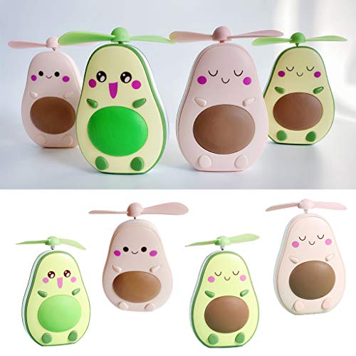 CUCUDAI Portable Avocado Shape Handheld Mini Air Cooler Fan with Fill Light Mirror USB Rechargeable Small Personal Cooling Tools for Home Office Outdoor Travel Summer Appliances-Green, as shown