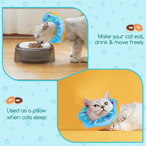 Cat Cone Collar Soft, Nobleza Adjustable Cute Donut Pet Recovery Collar for Wound Healing, Comfy Alternative Elizabethan Collar Medical Neck Pillow After Surgery for Cat, Kitty, Puppy, Small Dog