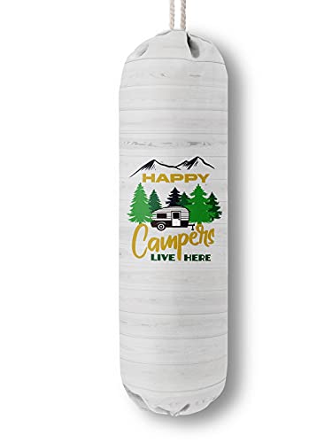 Happy Campers Live Here, Grocery Bags Holder Organizer For Shopping Bags, Wall Mount Plastic Bags Storage Container Dispensers, Gift For The Preferred Family And Friends