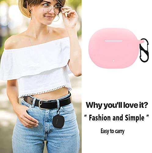 Ankersaila Soft Silicone Case Compatible with Beats Studio Buds, Scratch/Shock Resistant Protective Case Cover (Pink)