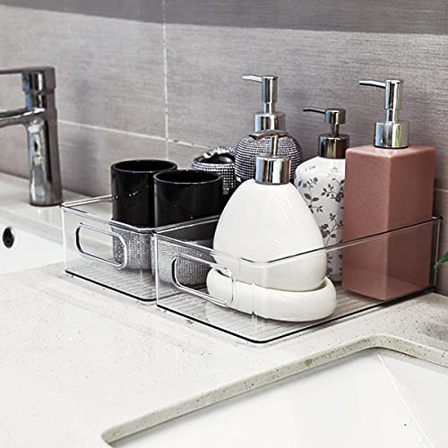 Refrigerator Organizer Bins,Kstkry 4 Piece Transparent Kitchen Storage Box Adaptable To Freezer Kitchen Cabinet Pantry Food Storage Shelf Beverage Fruit Canned Goods Vegetables Cheese(BPA free)