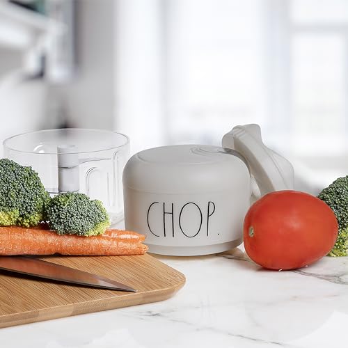 Rae Dunn Electric Mini Garlic Chopper-USB Rechargeable, Portable Cordless Wireless Food Chopper-8 oz Small Food Processor for Chopping Garlic, Ginger, Herbs, Chili, Minced Meat, Onion and More (Sand)