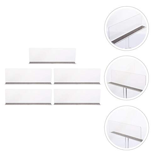 iplusmile Shelf Dividers Plastic Shelf Divider, Closet Shelf Organizer Clear Plastic Closet Separator with Magnetic Bottom for Kitchen Office Supermarket, 5pcs