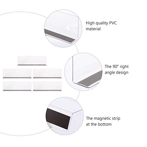iplusmile Shelf Dividers Plastic Shelf Divider, Closet Shelf Organizer Clear Plastic Closet Separator with Magnetic Bottom for Kitchen Office Supermarket, 5pcs