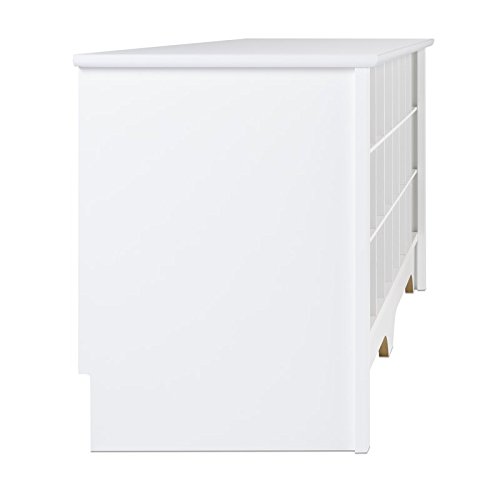 Pemberly Row 60" Wide 24-Pair Shoe Cubby Bench, Shoe Rack, Shoe Storage for Entryway, Mudroom, Hallway, Closet and Garage, White