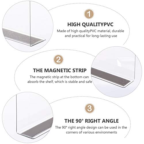 iplusmile Shelf Dividers Plastic Shelf Divider, Closet Shelf Organizer Clear Plastic Closet Separator with Magnetic Bottom for Kitchen Office Supermarket, 5pcs