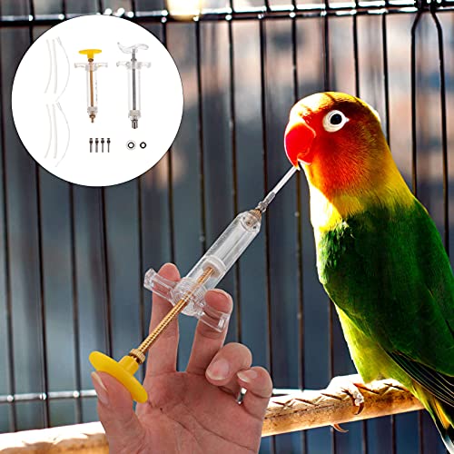 POPETPOP Birds Hand Feeding Syringe Bird Feeding Syringe, Birds Feeding Tubes for Small Birds Parrot Hand Feeding Syringe (2pcs Feed / 6 Pcs Curved Gavage Tubes) Parrot Feeding Syringe