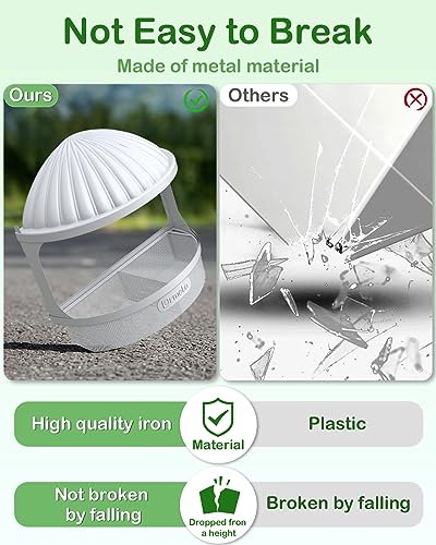 Ermete Durable Metal Bird Window Feeder with Seed Tray and Strong Suction Cups - Window Bird Watching Gift, White