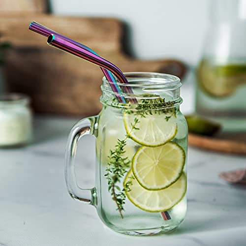 Sihuuu Metal Straws with case, Reusable Stainless Steel Straws with Brush, Extra Long Travel Drinking Straws for YETI tumbler, Coffee Mug, Water Bottle, Dishwasher Safe, Popotes de Acero Inoxidable
