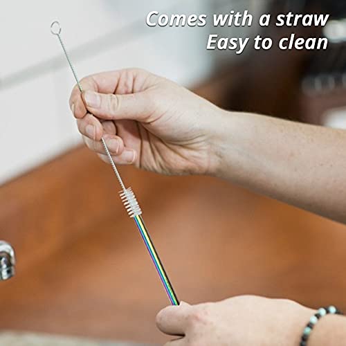 Sihuuu Metal Straws with case, Reusable Stainless Steel Straws with Brush, Extra Long Travel Drinking Straws for YETI tumbler, Coffee Mug, Water Bottle, Dishwasher Safe, Popotes de Acero Inoxidable