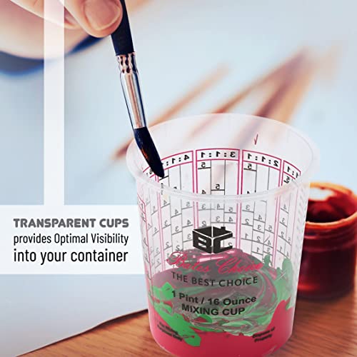 Bates- Paint Mixing Cup,16 oz ,12 Cups, Resin Mixing Cups, Mixing Cups for Epoxy Resin, Epoxy Mixing Cup, Paint Measuring Cups, Plastic Mixing Cups, Epoxy Mixing Containers