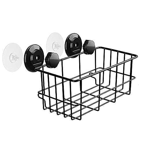 SANNO Suction Cup Soap Dish Holder Suction Shower Caddy Deep Bathroom Basket